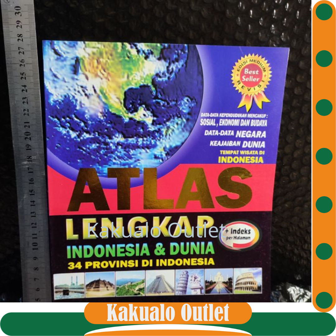 Atlas Lengkap Indonesia & Dunia + Indeks Per Halaman Uk Besar 28x21 cm ...