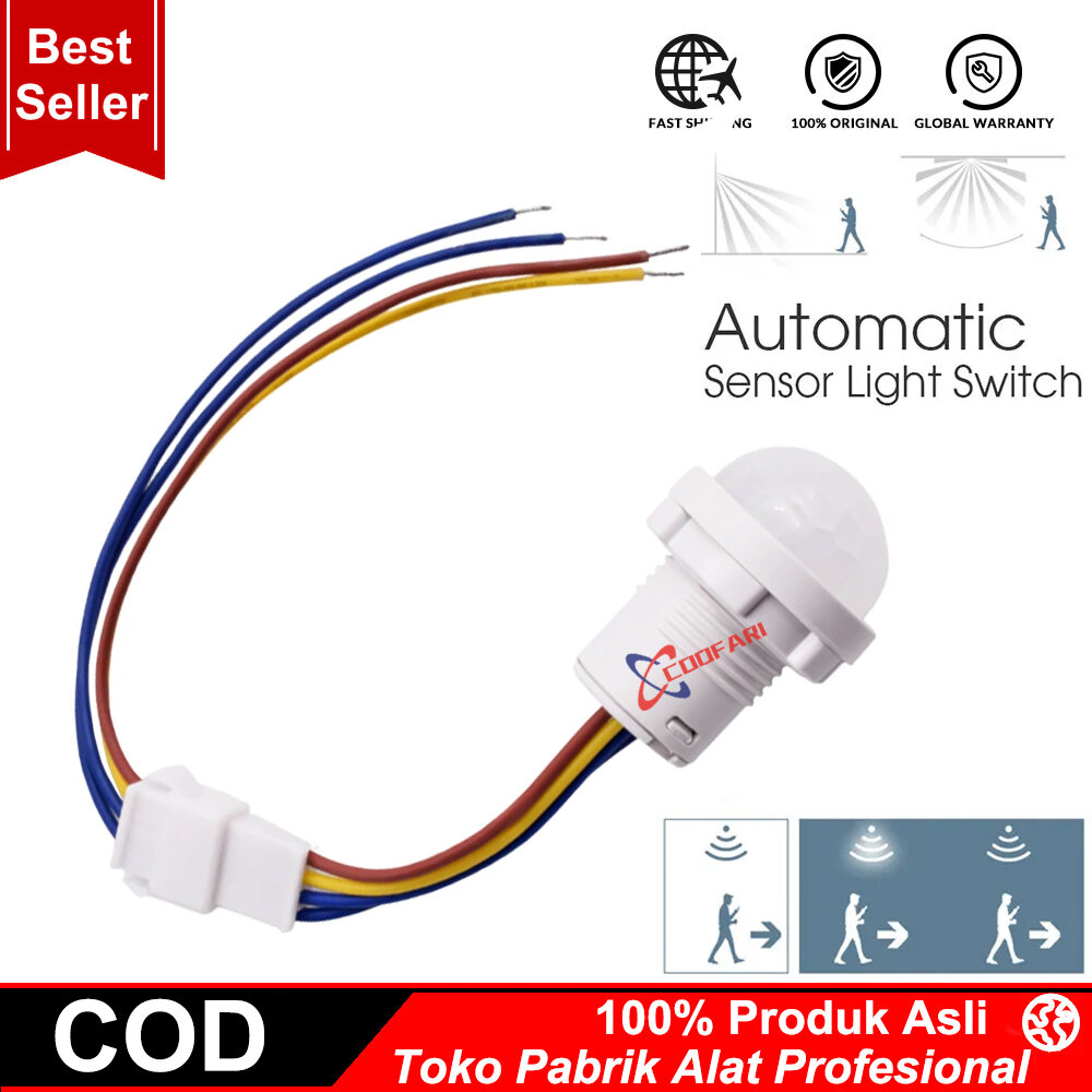Saklar Otomatis Sensor Gerak Motion PIR Detector AC 220V Auto On OFF ...