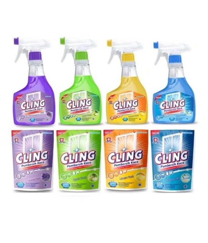 CLING Pembersih Kaca Ocean Fresh 440ml - Botol Cairan Pembersih Kaca ...