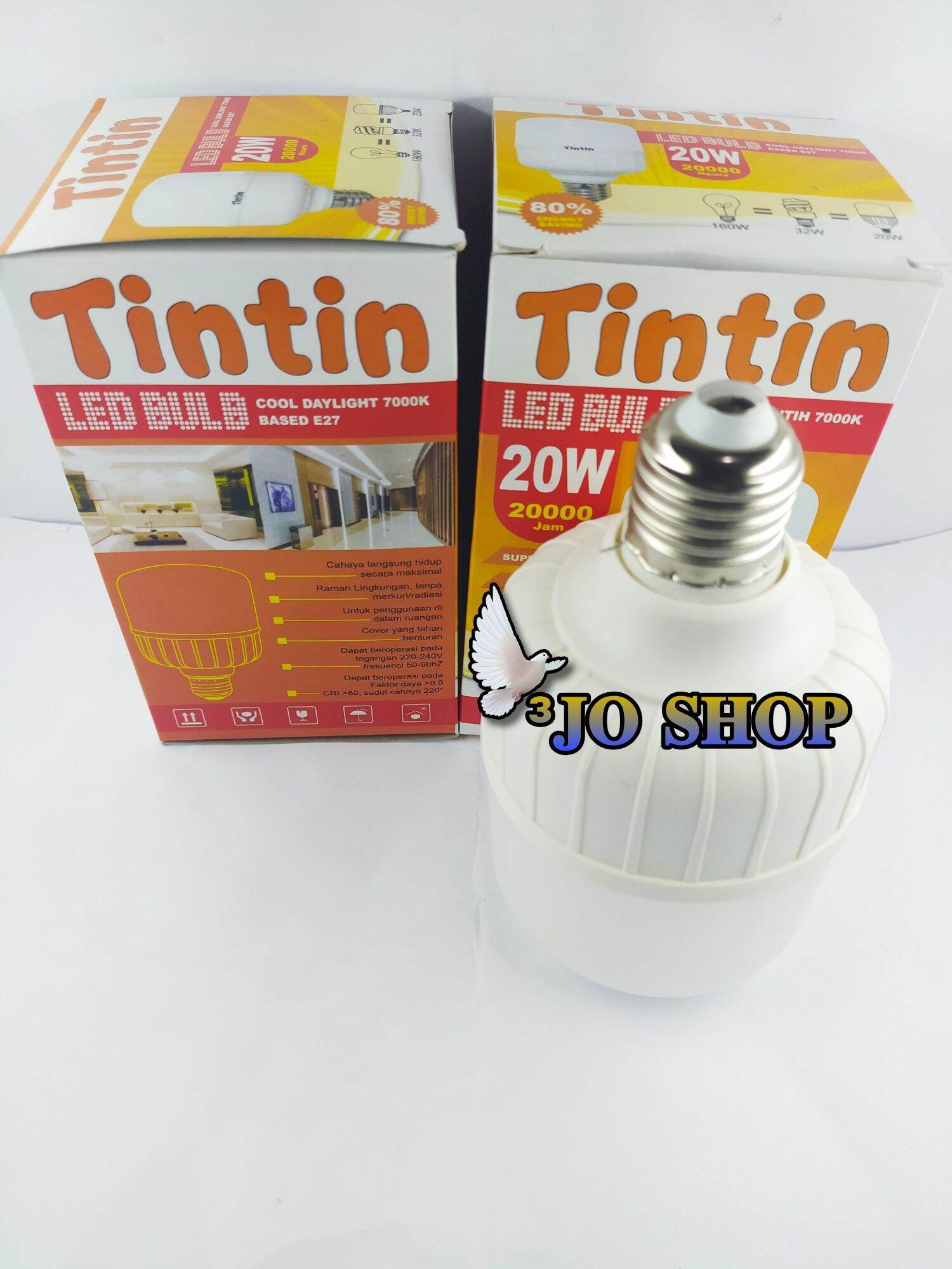 Bohlam Lampu LED Capsule Jumbo 20 Watt TINTIN LED Bulb Putih | Lazada Indonesia