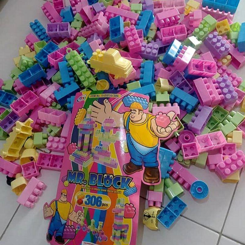 Mainan Lego Block Besar Isi 306 pcs - Balok Susun Blok Bangunan Brick ...