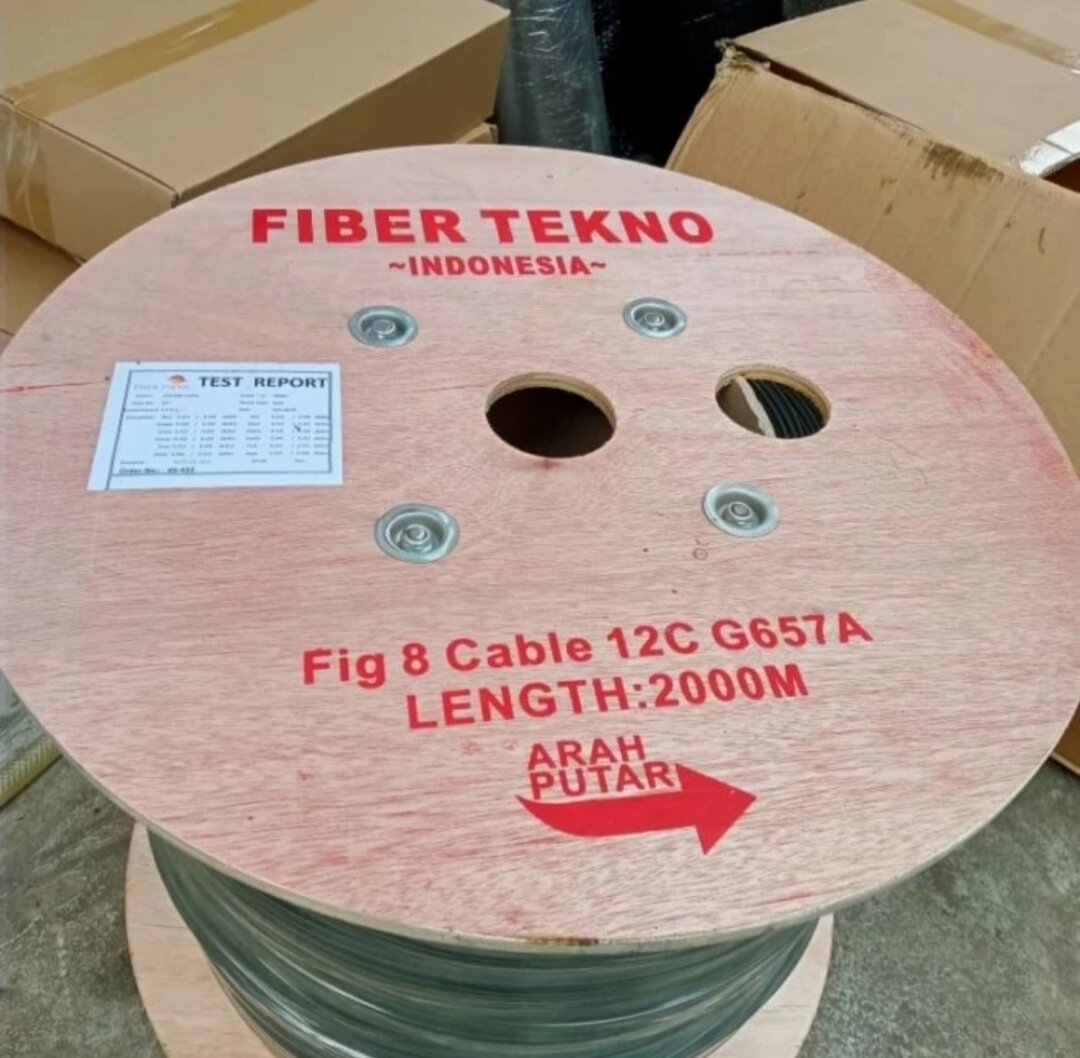 drop cable 12 core FIG8 panjang 1 rol 2000 meter fibertekno/ kabel 12c ...