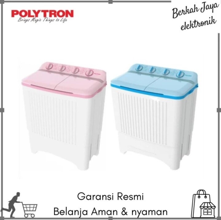 MESIN CUCI POLYTRON PWM-8073 8KG BIRU PINK | Lazada Indonesia