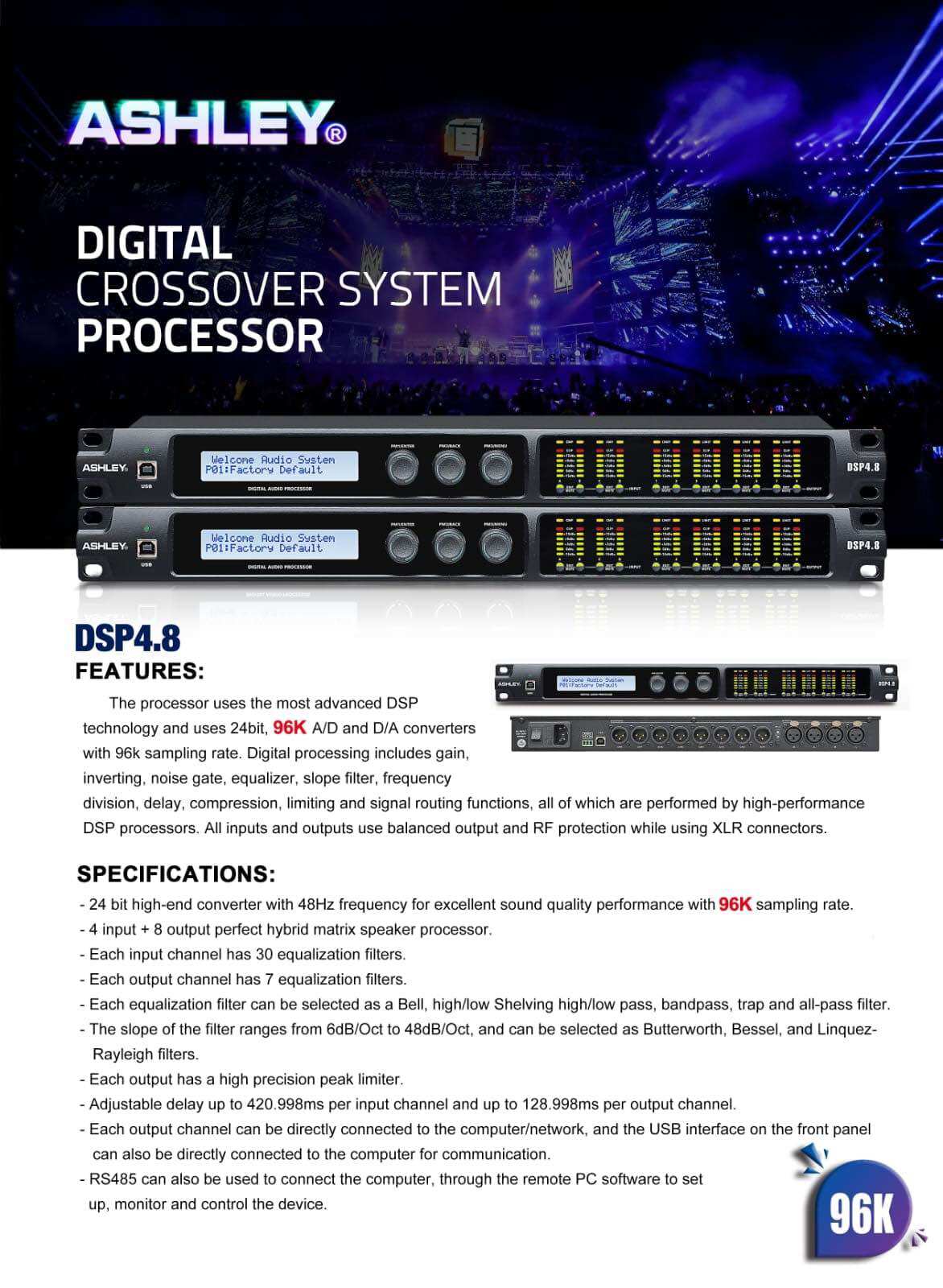 Speaker Management Ashley DSP 4.8 4 input 8 output | Lazada Indonesia
