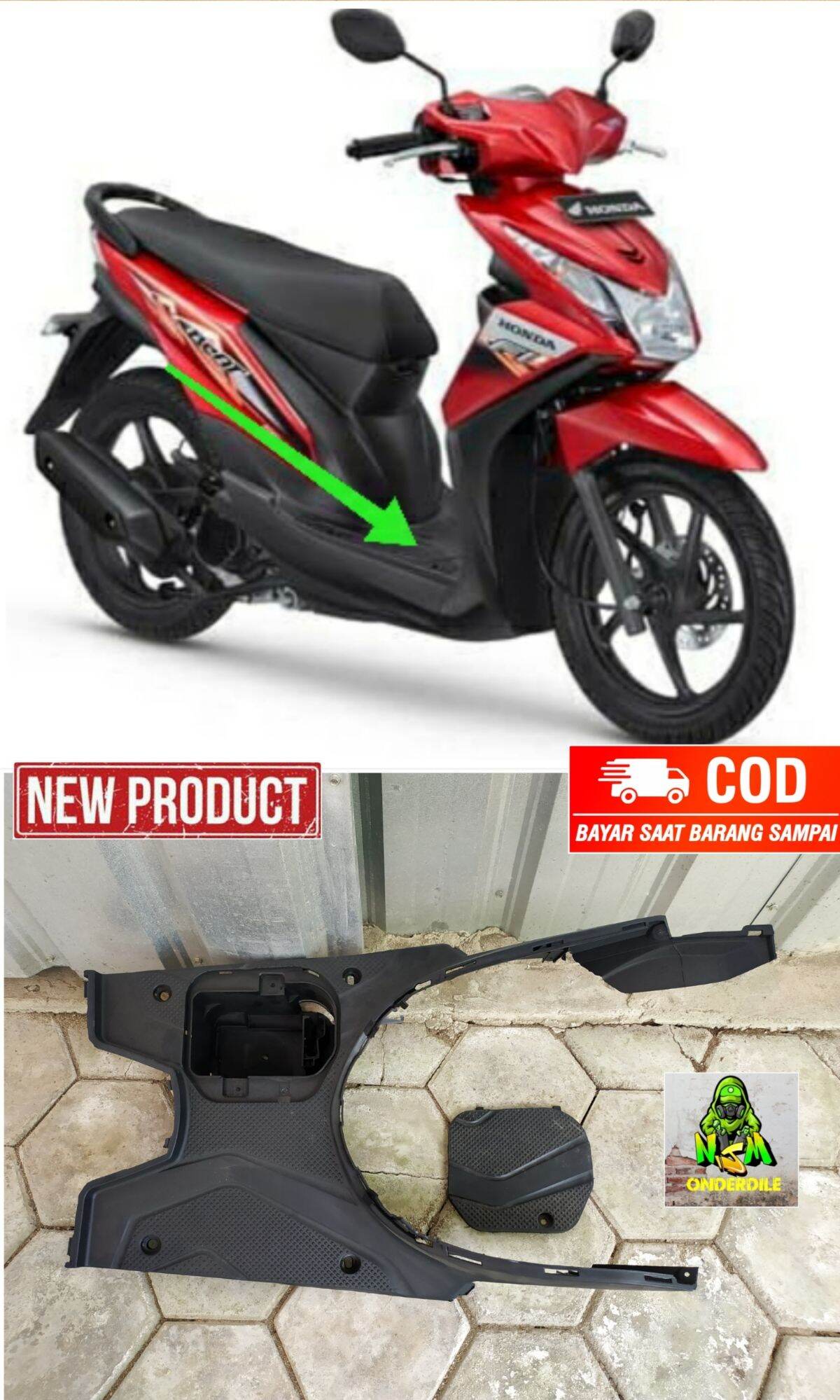 LANTAI BORDES DEK KAKI PIJAKAN ATAS BEAT FI K25 2013 2014 2015 + TUTUP ...