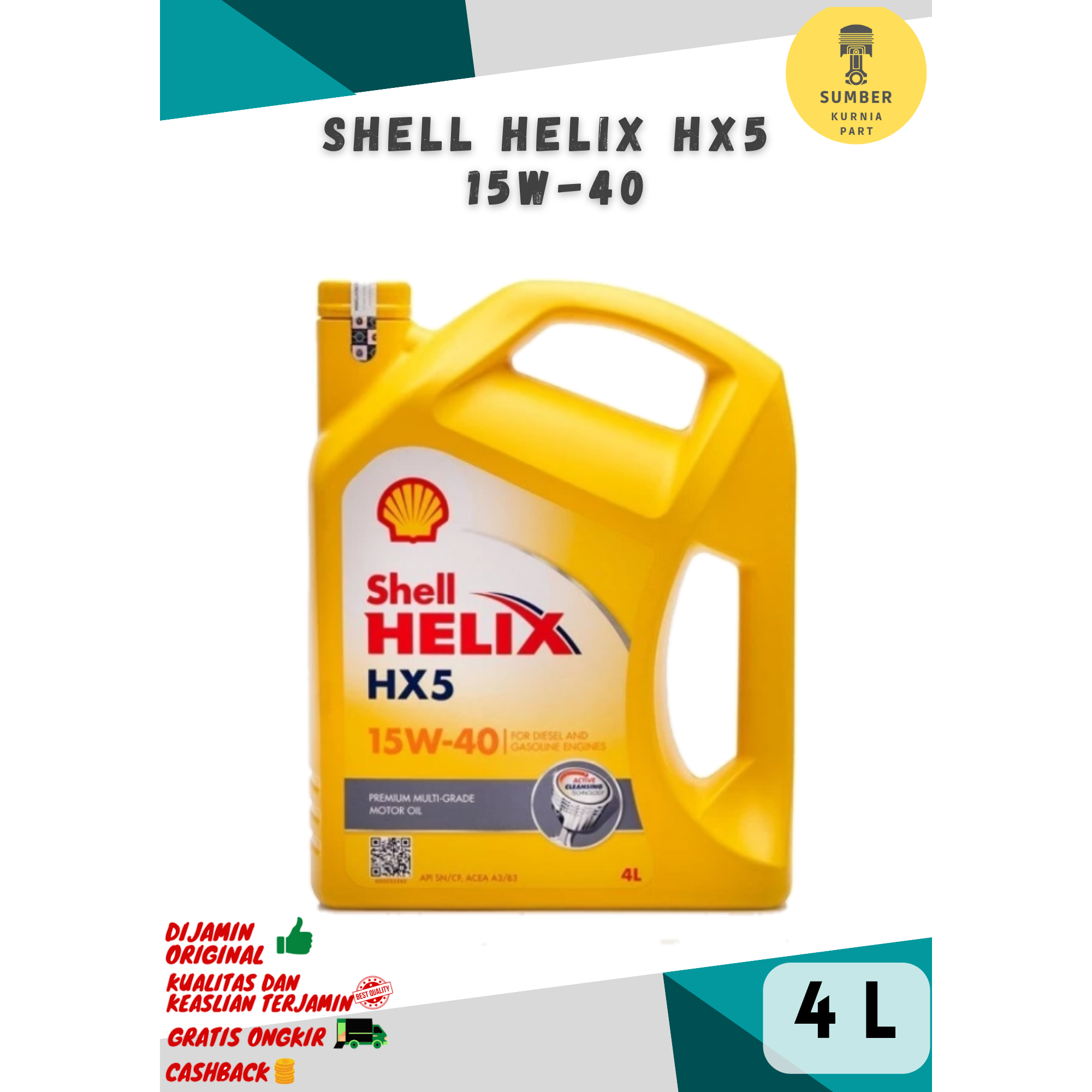 Shell helix HX5 15W 40 4L original scan barcode | Lazada Indonesia