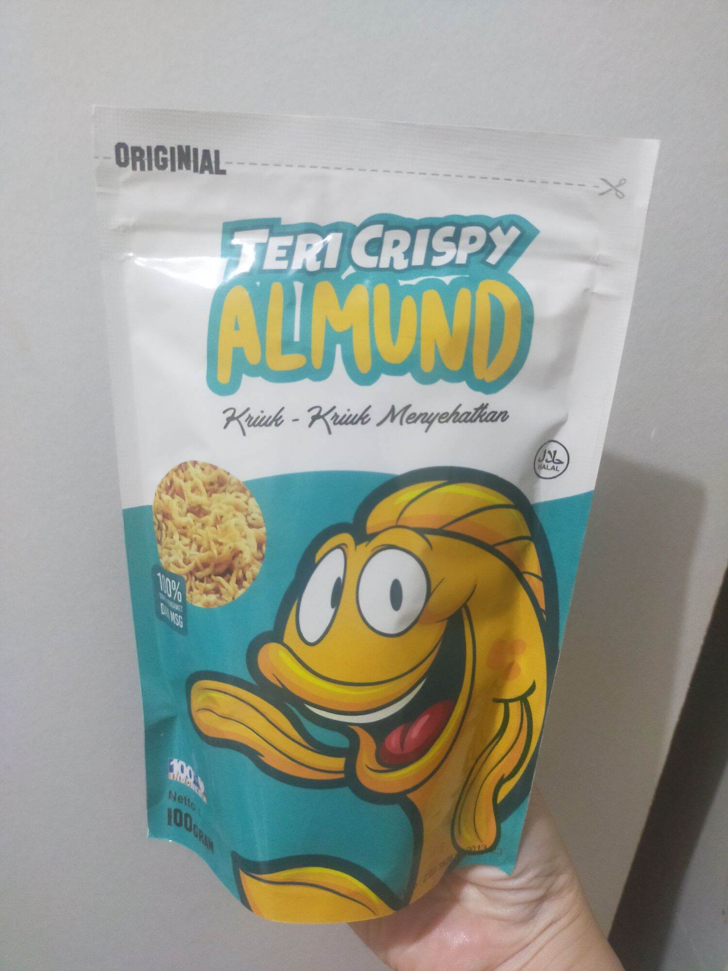 Teri Crispy Almund rasa original kemasan Zip lock 100 gram expired Des ...