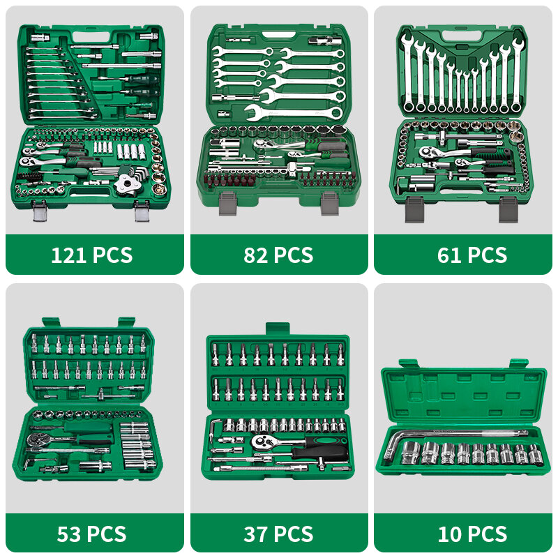 ISKU Kunci Shock Set 82 Pcs tool kit set 37/53/61/121pcs kunci set ...