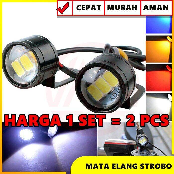 LAMPU MATA ELANG STROBO EAGLE EYE FLASH SROBO KEDIP 3 LED DENGAN BRACKET | Lazada Indonesia
