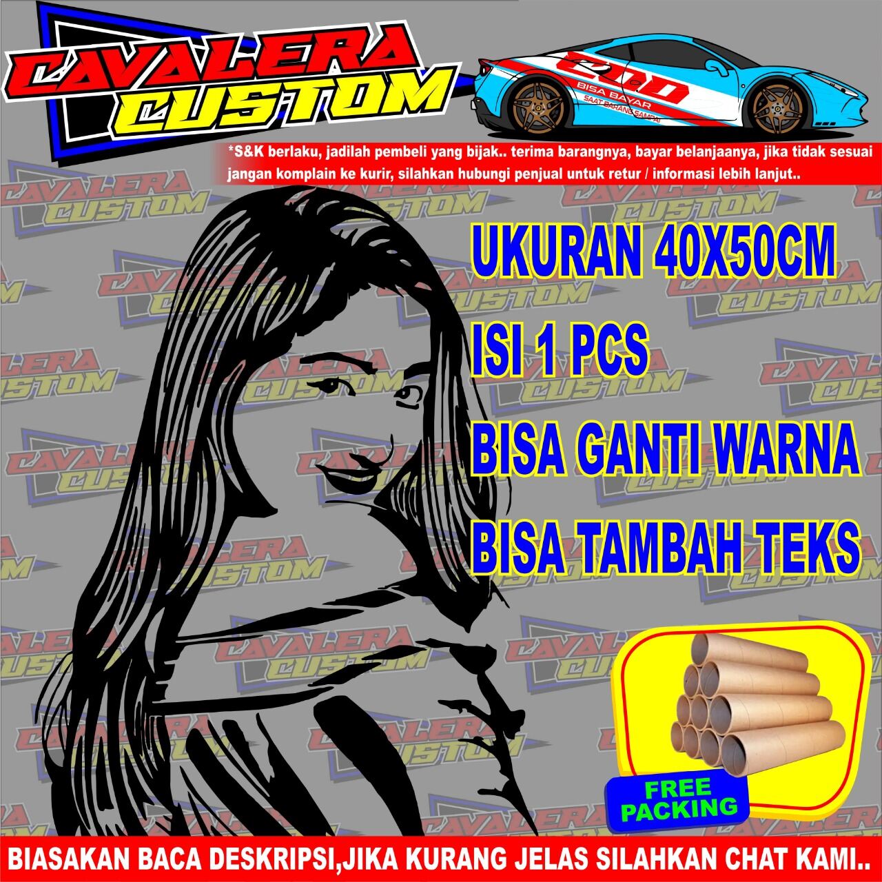 sticker cutting kabin truck motif cewek feminim 2 | Lazada Indonesia