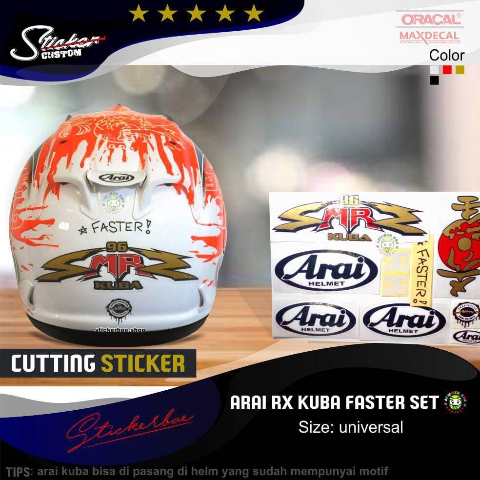 stiker arai GP RX faster kuba full set cutting sticker stiker helm ...