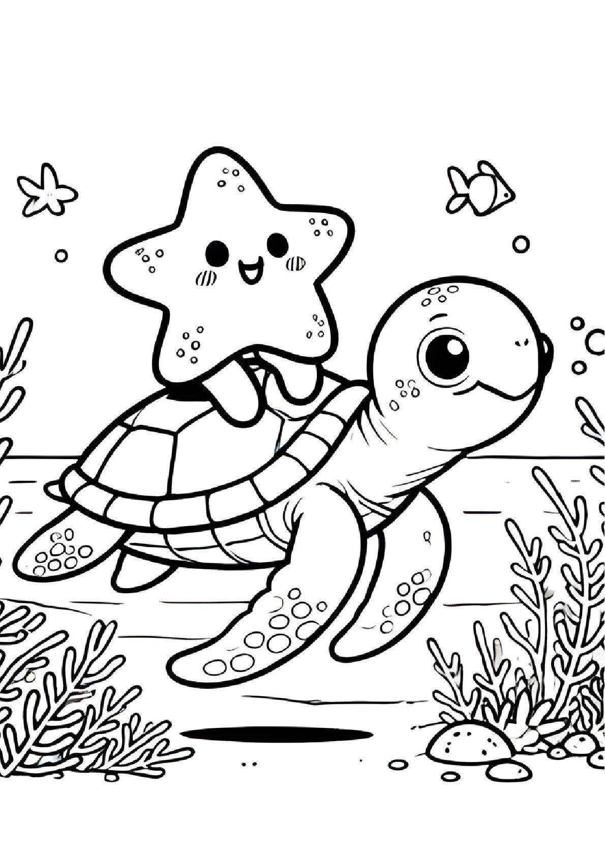 Kertas Gambar Mewarnai A4 Kura kura / Coloring / Sketsa Gambar / Kertas ...