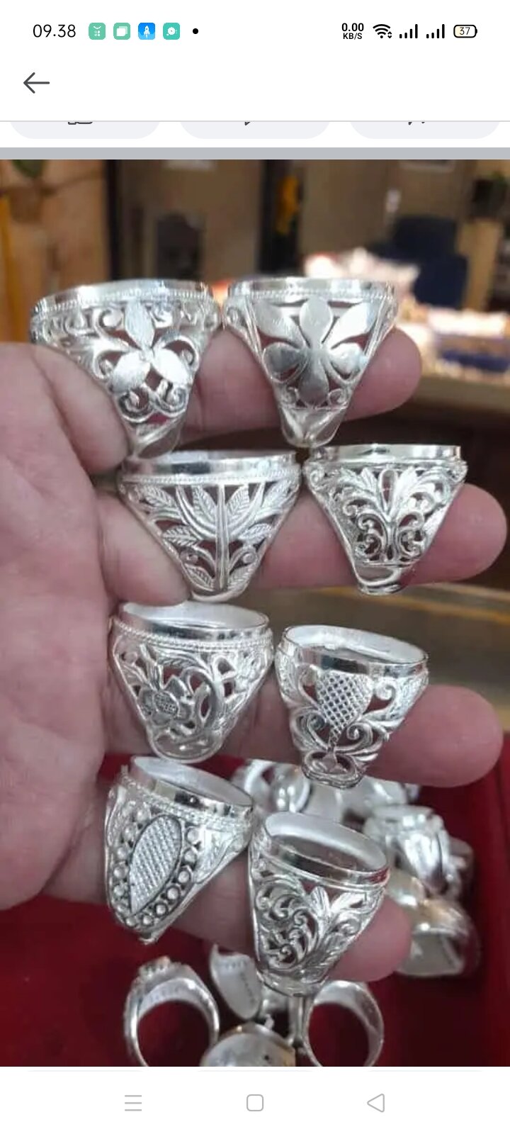 Cincin Emban Perak 925 Model Krancang Tanem Untuk Ukran Dim Batu Besar ...