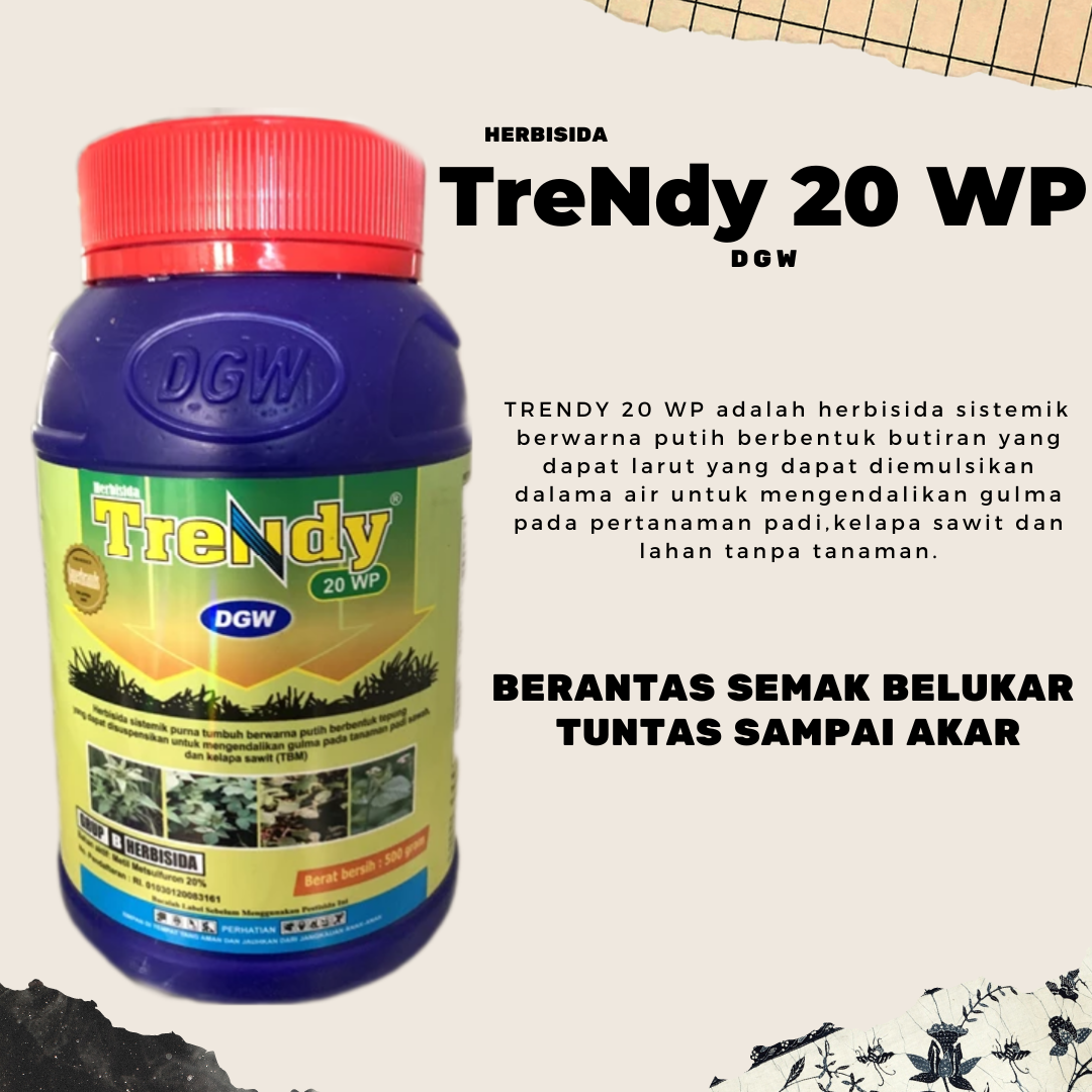 Trendy 20 WG 500 Gram pembasmi Rumput Semak Belukar Pada Tanaman Padi ...