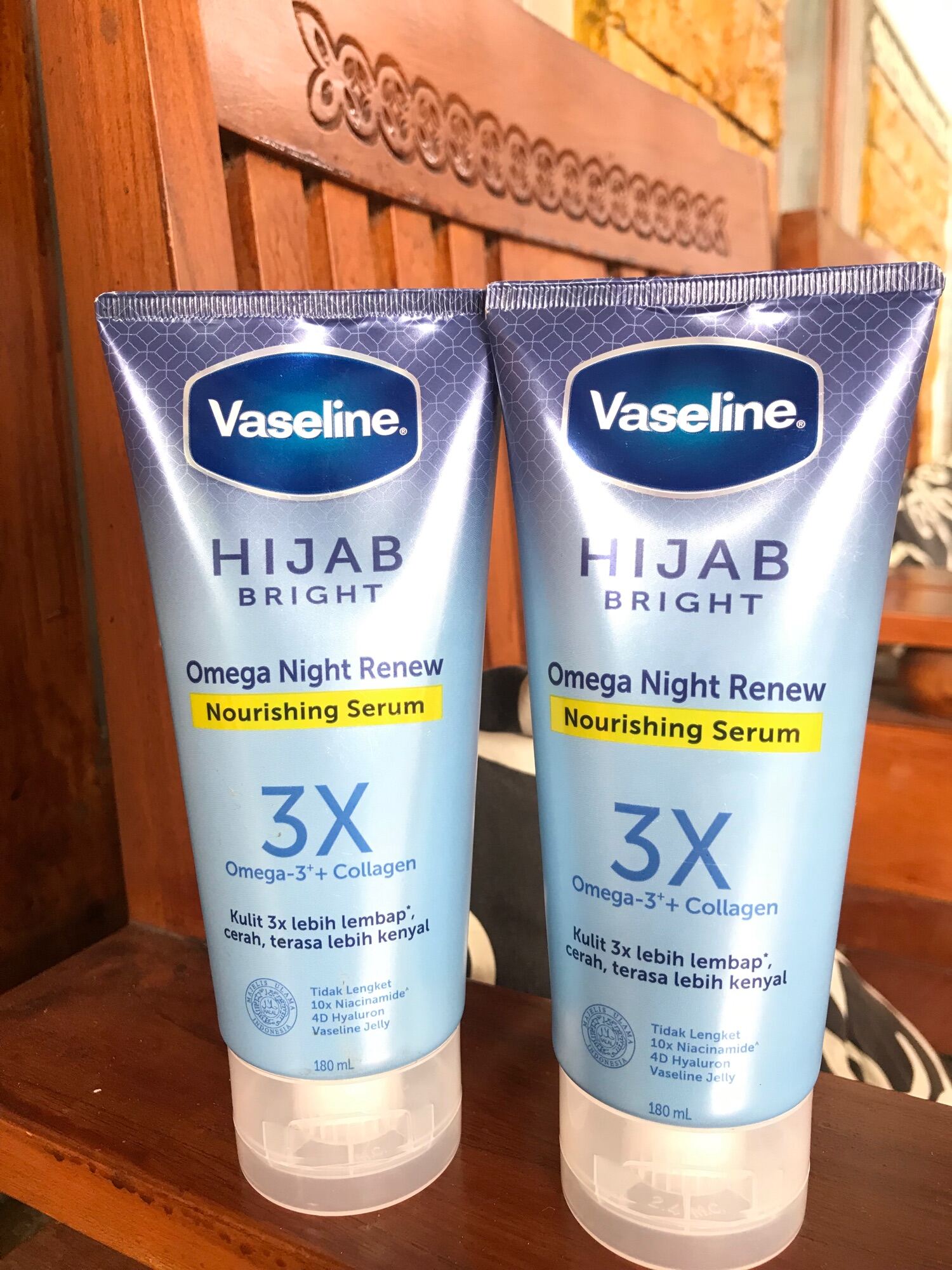 Vaseline Hijab Bright Nourishing Body Serum Omega Night Renew Relaxing ...