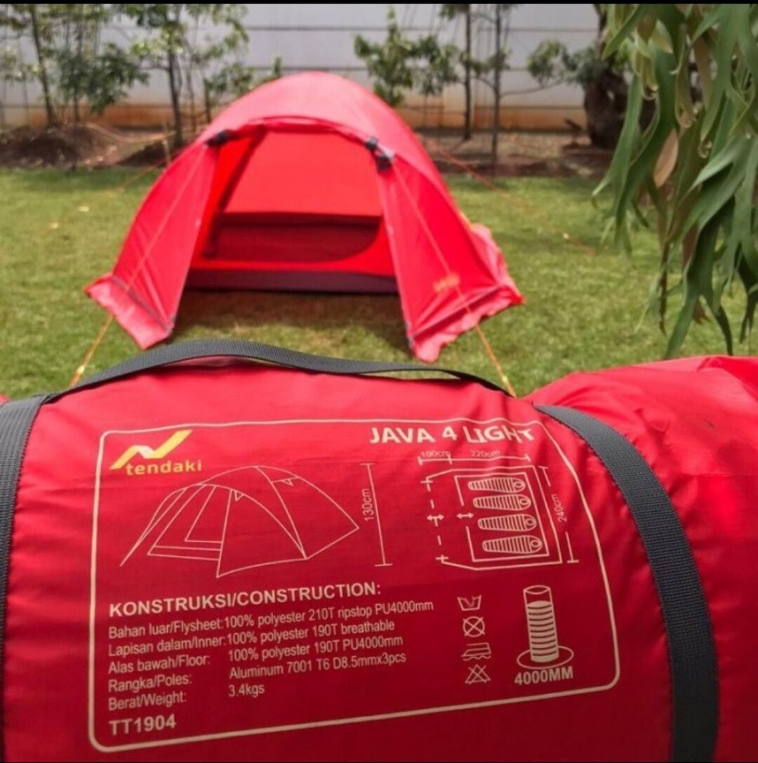 tendaki java 4 Light tenda dome kapasitas 4 - 5 orang doble layer frame ...