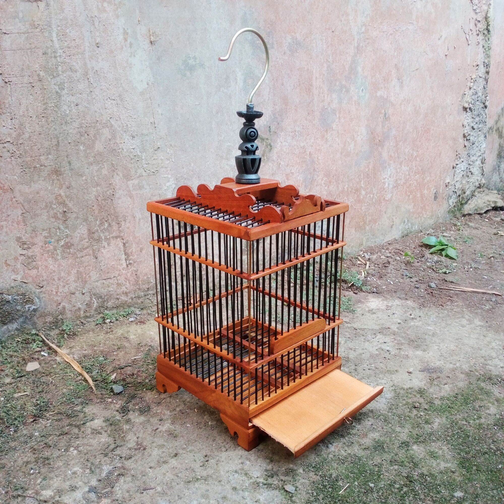 sangkar burung kecil mini kayu jati untuk burung pleci kolibri ...