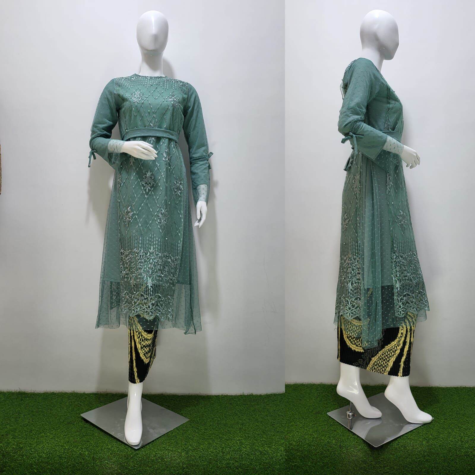 COD-Long Tunik Kebaya 2022 Combinasi Furing Brokat Model Simple Dan ...