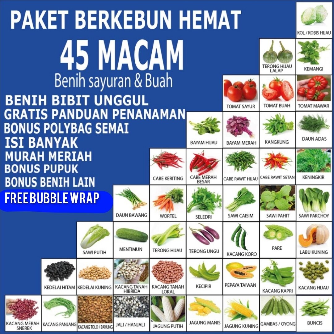 Biji Sayur Paket Berkebun Hemat Lengkap Isi 45 jenis Biji Benih Sayuran ... Biji Sayur Paket Berkebun Hemat Lengkap Isi 45 jenis Biji Benih Sayuran ...