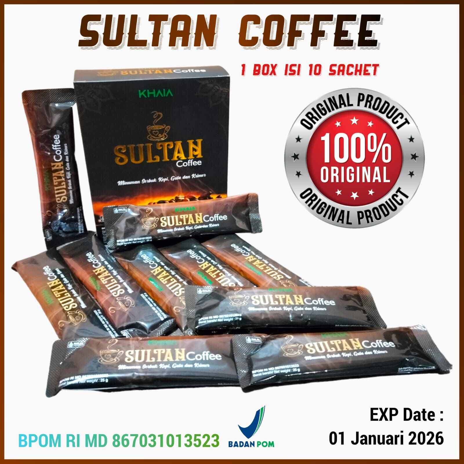 SULTAN COFFEE 1 BOX ISI 10 SACHET ORIGINAL | Lazada Indonesia