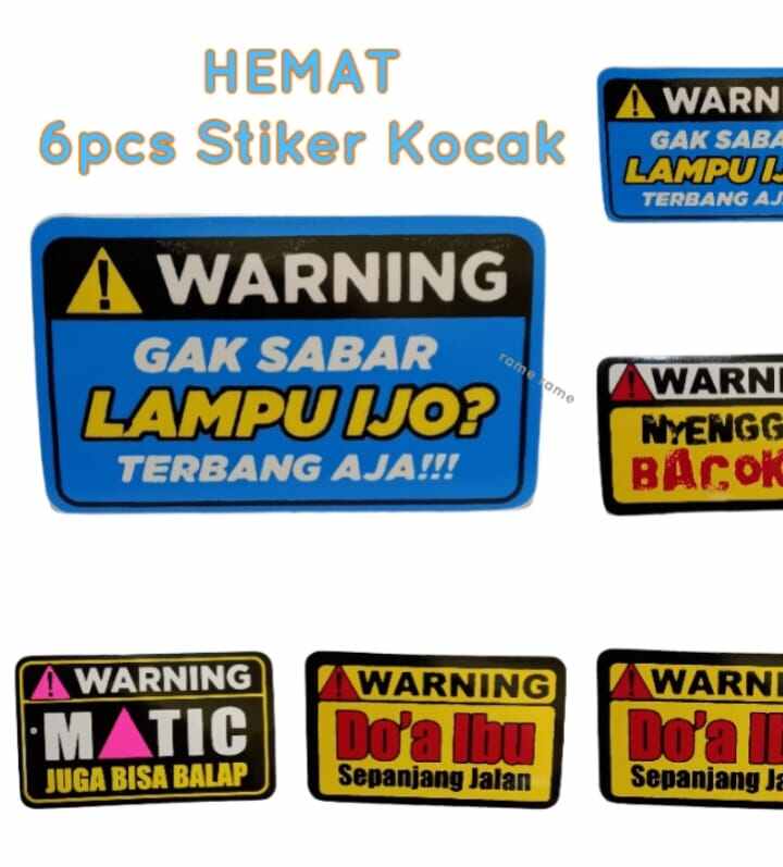Hemat 6pcs Stiker Kocak Stiker Kata Kata Stiker Unik | Lazada Indonesia