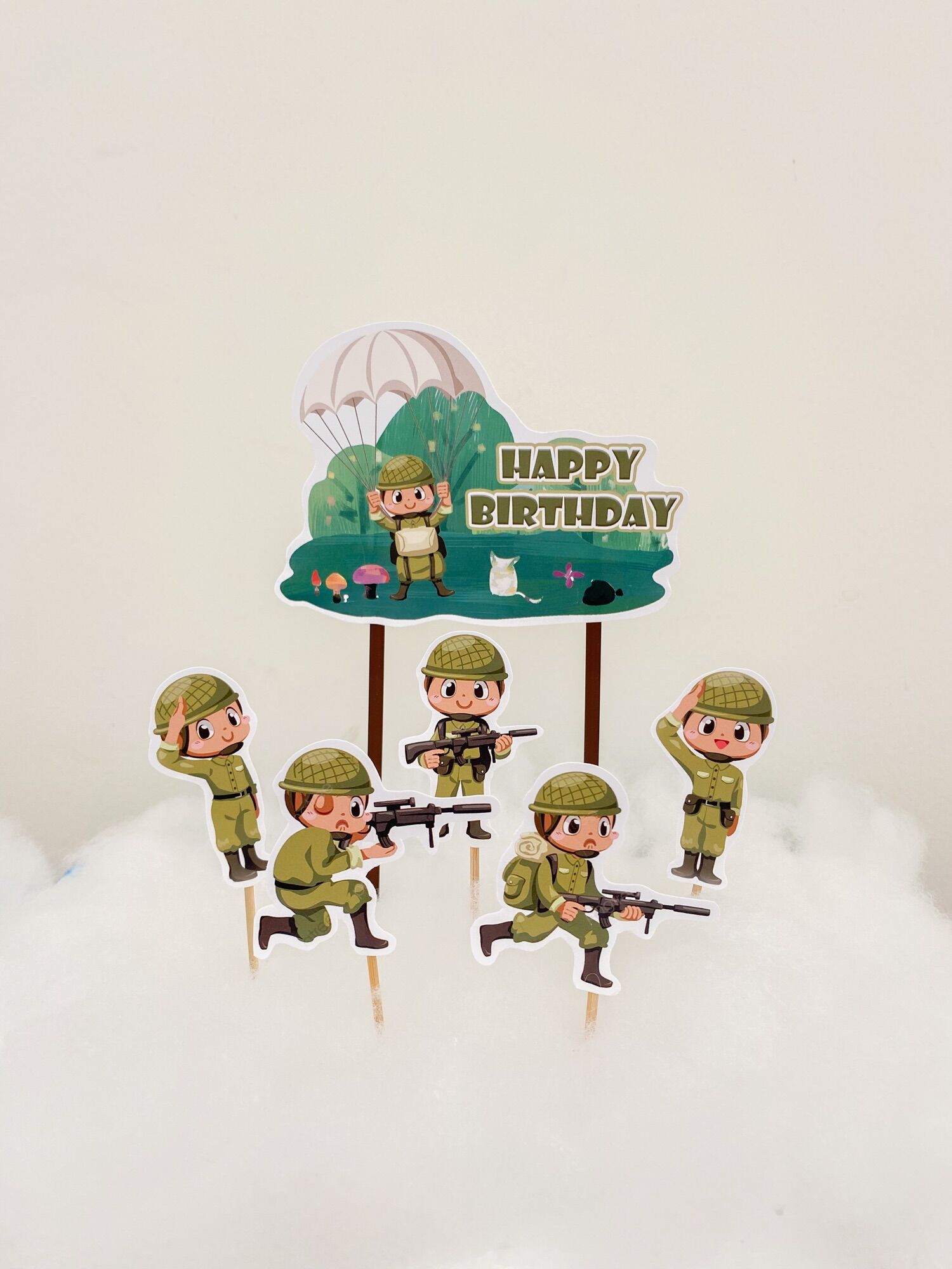 TOPPER TENTARA/ CAKE TOPPER TENTARA / TOPPER KUE TENTARA / HIASAN KUE ...