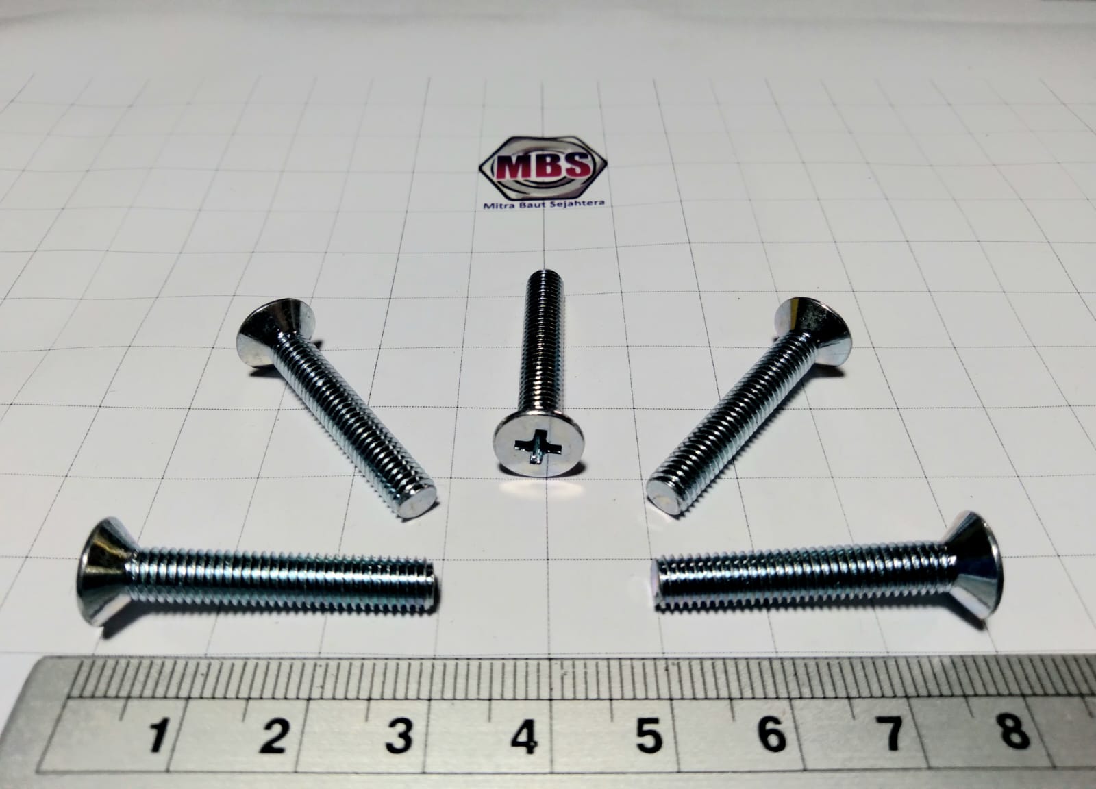 10 Pcs Baut Jf M5 x 30 Galvanis / Sekrup / Skrup Jf M5 x 30 Panjang 3 cm Kunci obeng plus ...