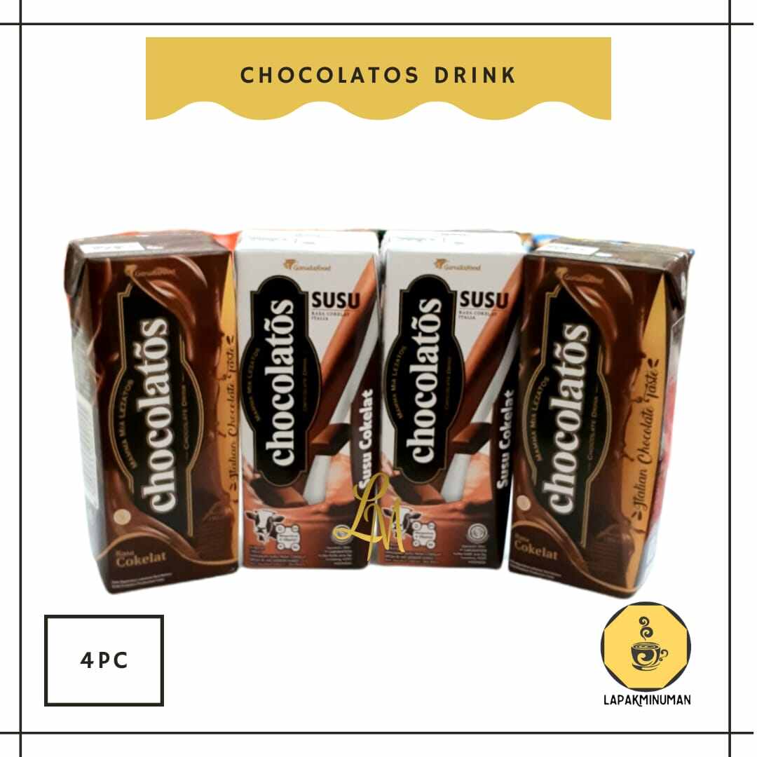 Chocolatos Chocolatos Drink 190 ml 4 pc, Rasa Cokelat + Italian Cokelat ...