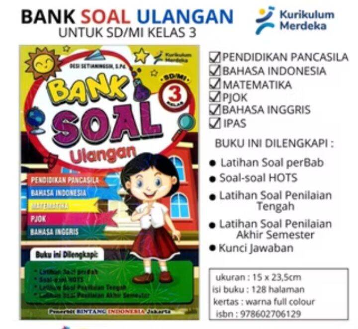 Buku Bank Soal Ulangan Lengkap SD/MI Kelas 1-6 Kurikulum Merdeka Semester 1 & 2 | Lazada Indonesia