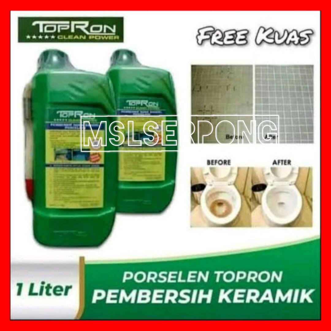 TOPRON PEMBERSIH LANTAI KAMAR MANDI 1 LITER / PEMBERSIH KERAK KRAMIK ...