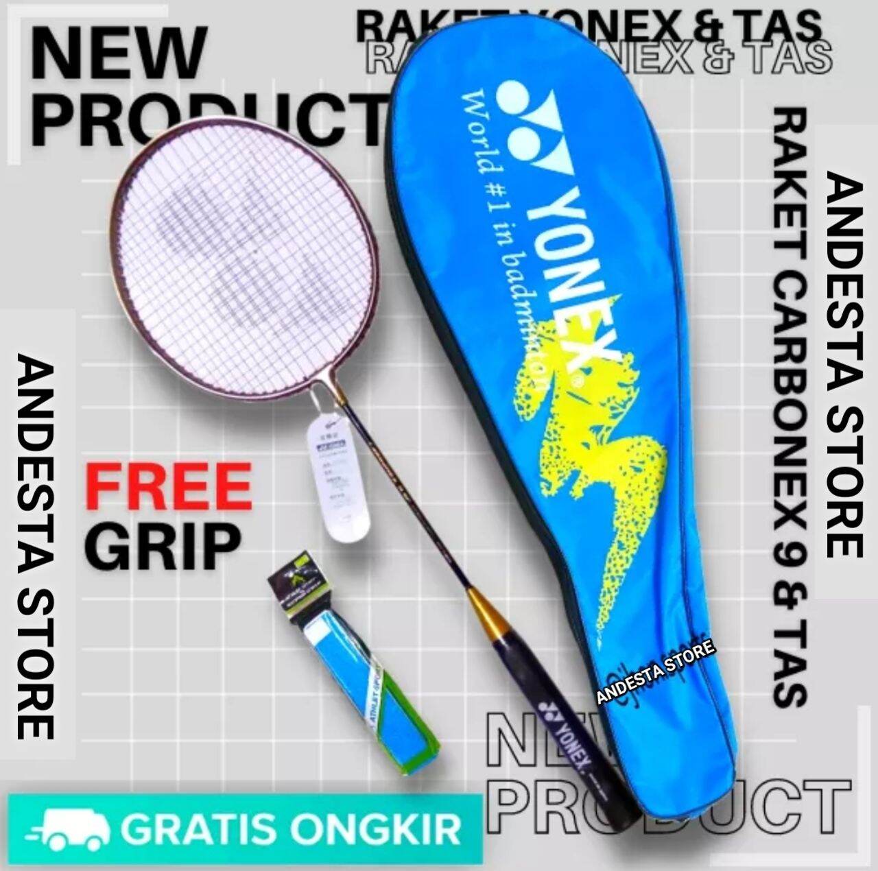 2 RAKET BADMINTON CARBONEX 9 PEMULA COD-RAKET BULUTANGKIS ANAK-OLAHRAGA ...