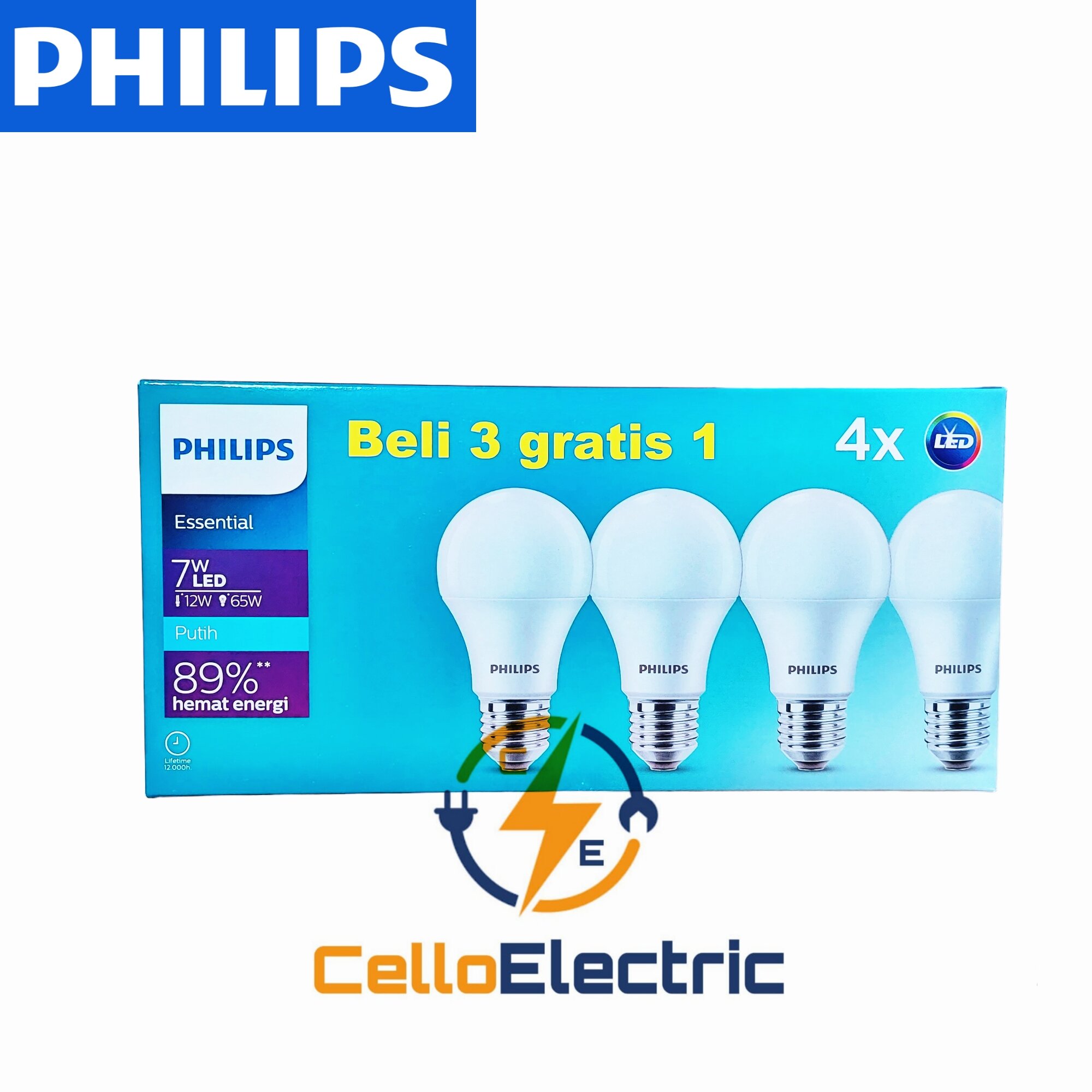 Led Pack Philips Essential 7 Watt - Lampu Philips Led Paket Essential 7 ...