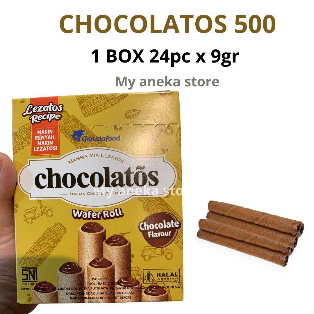 Chocolatos 500 Wafer Stick Roll 1 box isi 24pcs Biskuit wafer proomo ...