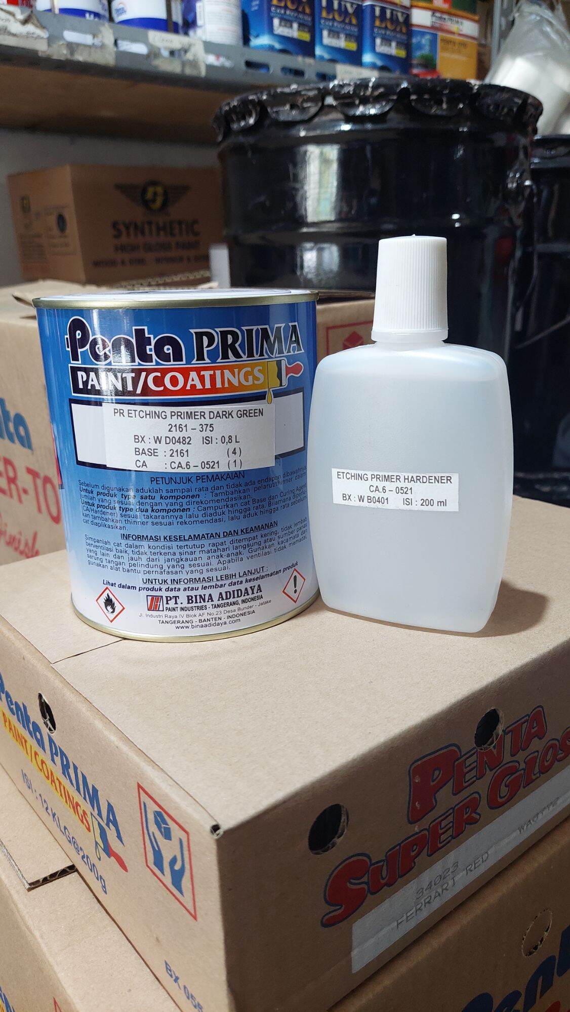 Cat Penta Dasar Epoxy Active - Etching Primer Dark Green - 1 Liter set ...