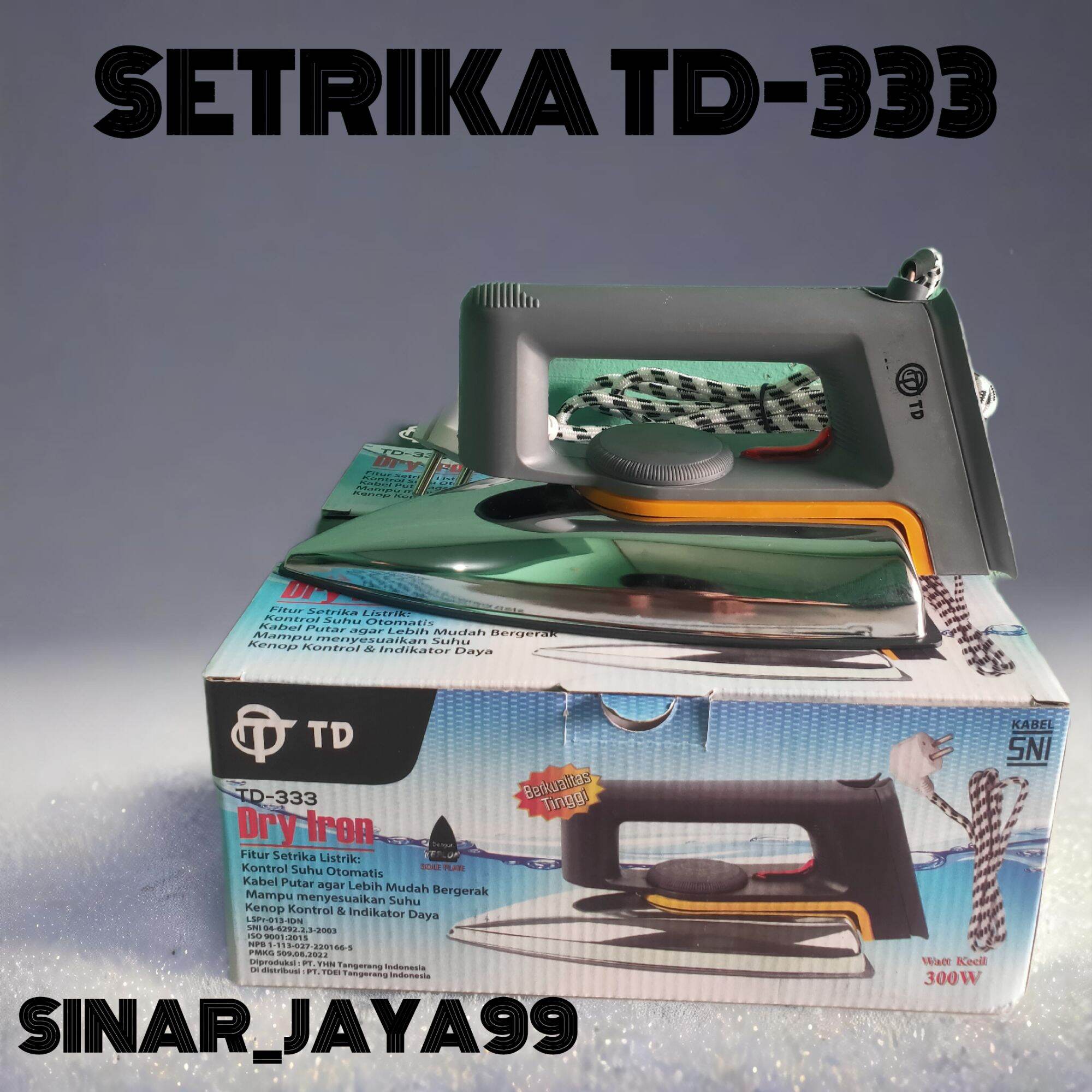 Setrika TWINDOG/YAMAKAWA TD -333 Dry Iron Berkualitas tinggi 300Watt ...