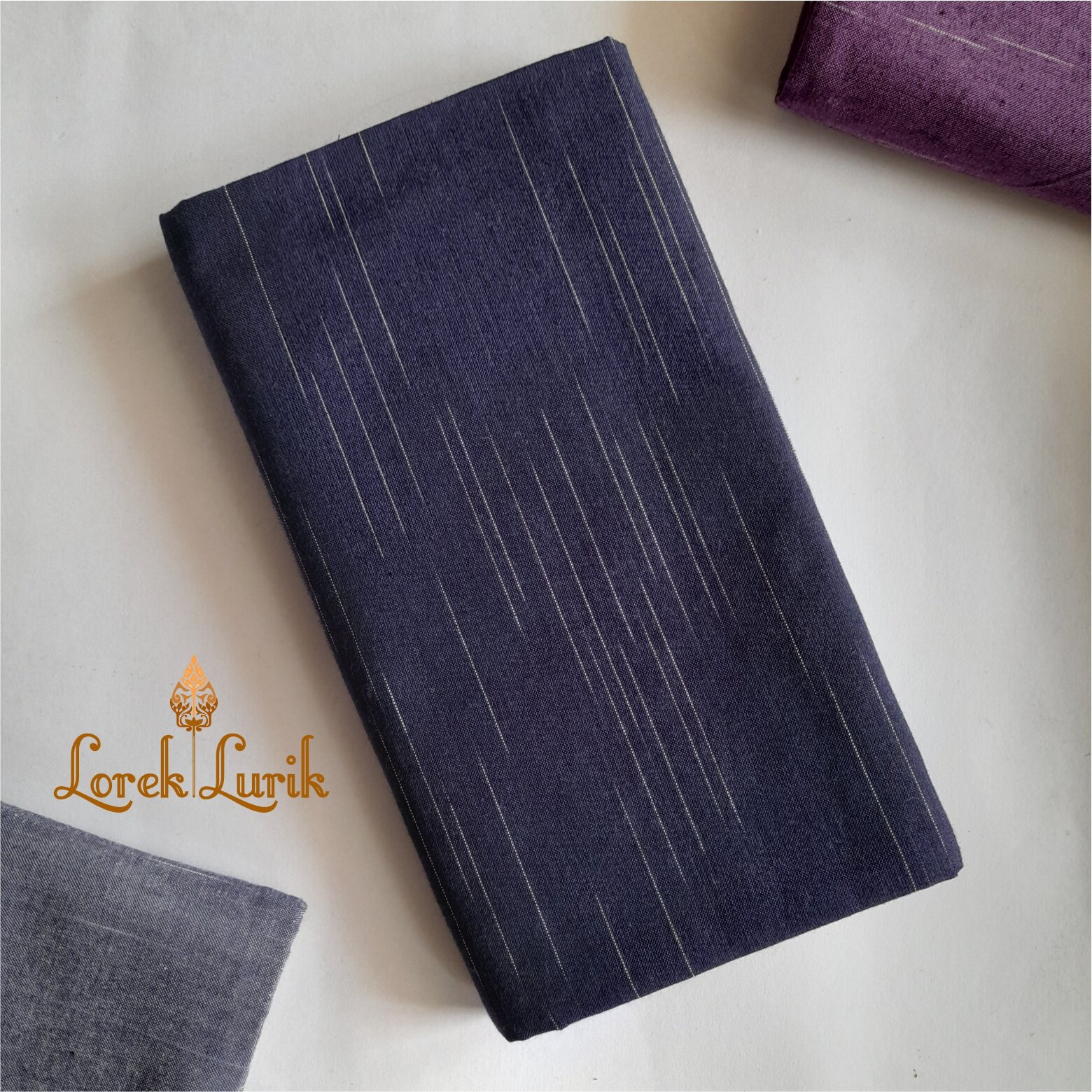 Kain Lurik Gerimis Biru Dongker / Batik Lurik Biru Gelap / Lurik Bahan ...