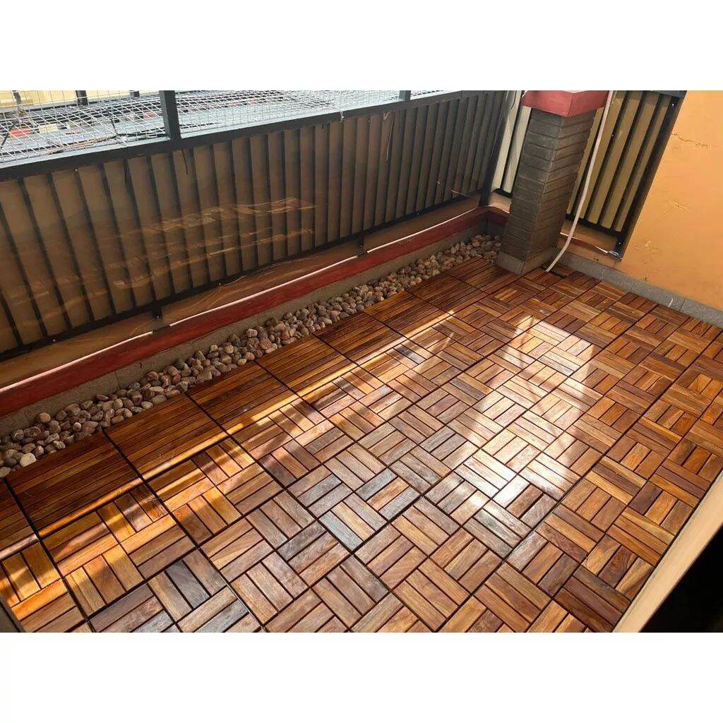 GROSIR LANTAI KAYU PARKIT - DECKING TILE KAYU JATI UKURAN 30X30 ...
