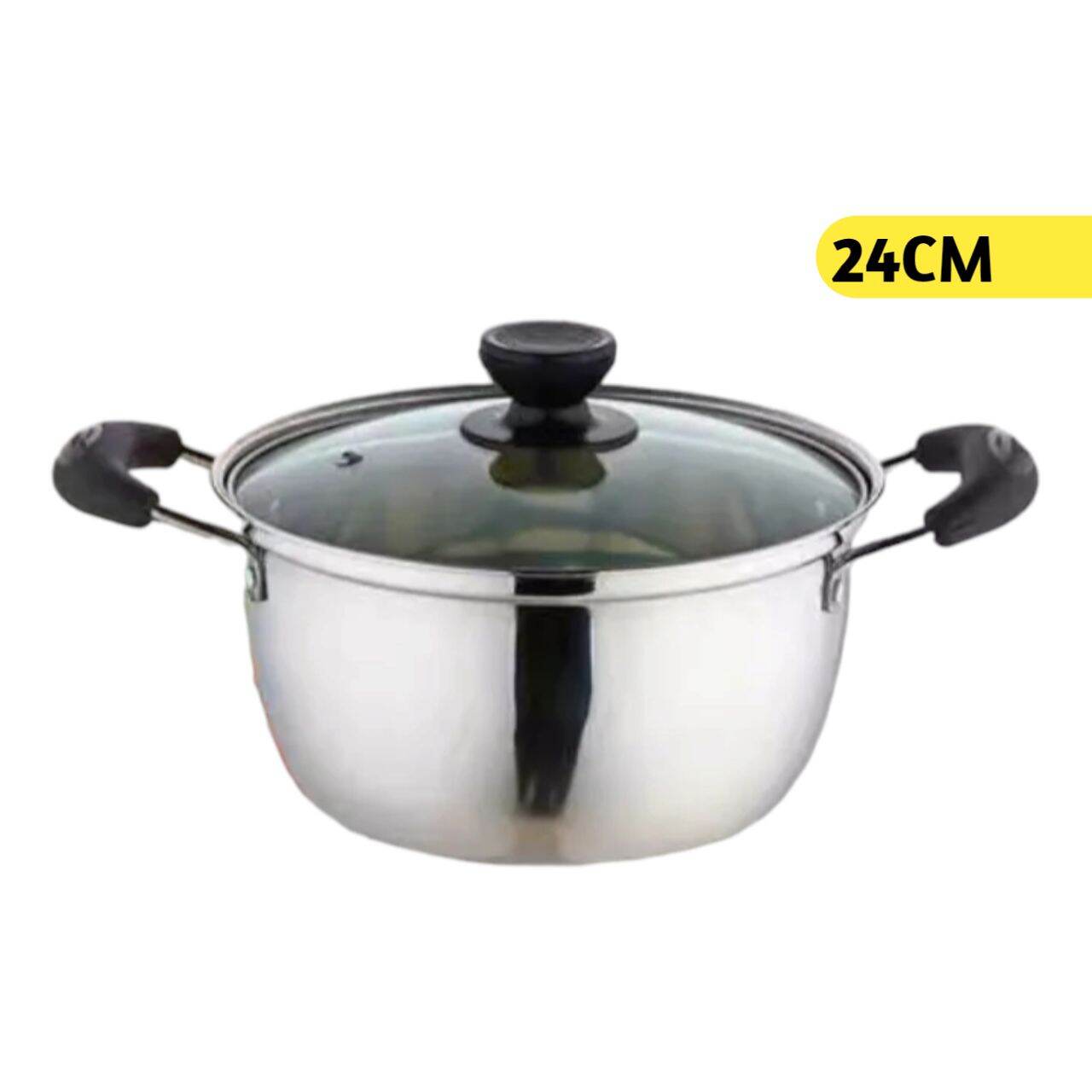 Panci sup sop soup sayur pot Kuping dengan tutup kaca PREMIUM stainlees ...
