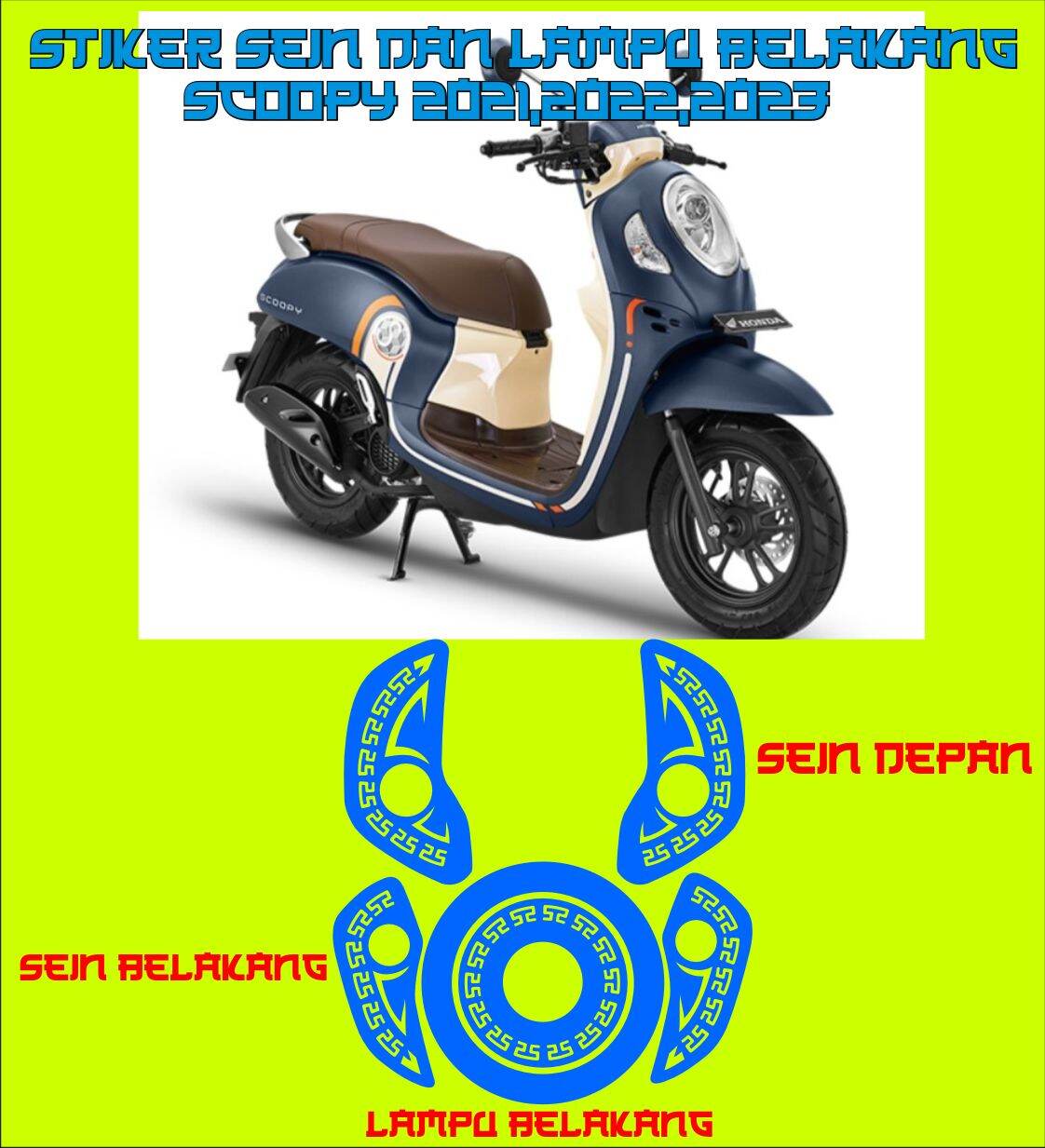 cutting sticker variasi sein dan lampu belakang scoopy baru | Lazada ...