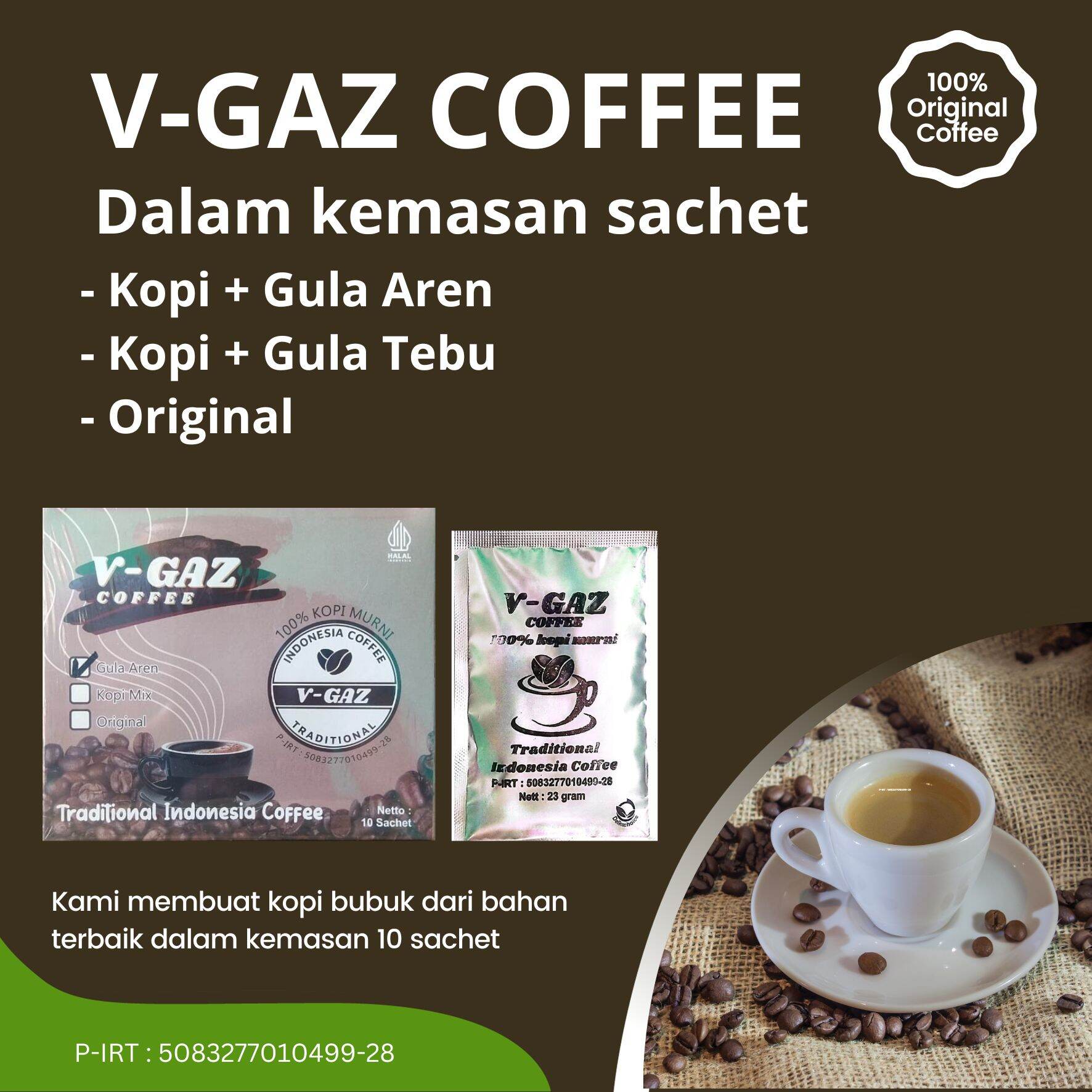 V-GAZ COFFEE || Kopi Original sachet tradisional | Lazada Indonesia