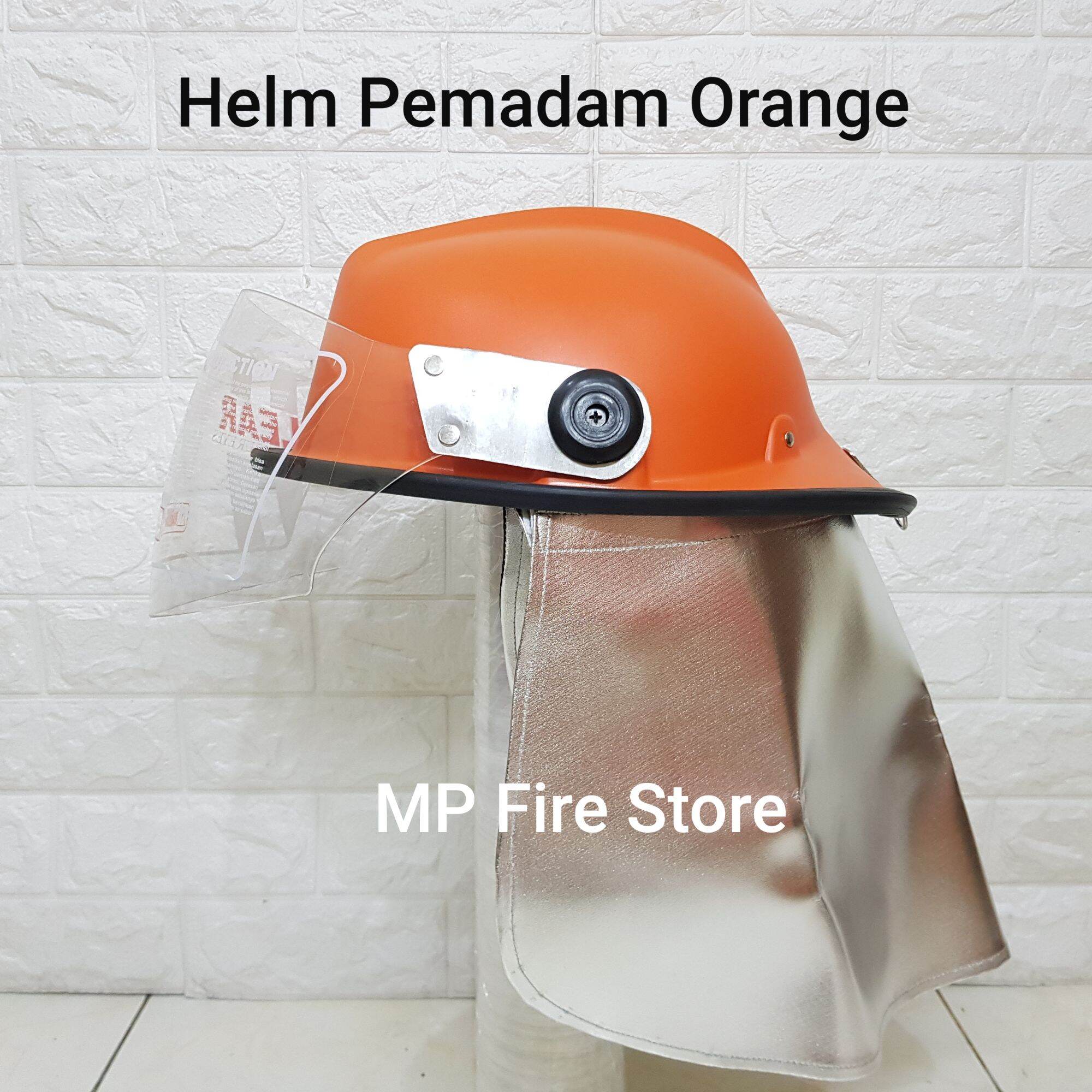 FIRE HELMET HELM DAMKAR ORANGE PEMADAM KEBAKARAN FIBER TAHAN PANAS ...