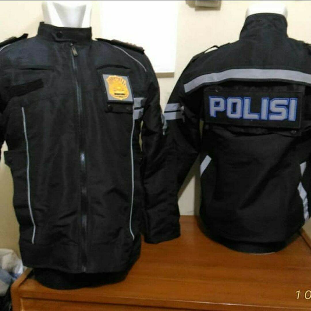 Jaket Taslan POLISI HITAM FULL ATRIBUT | Lazada Indonesia