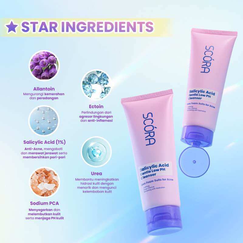 SCORA 1% Salicylic Acid & D-Panthenol Gentle Low pH Cleanser 100ml ...