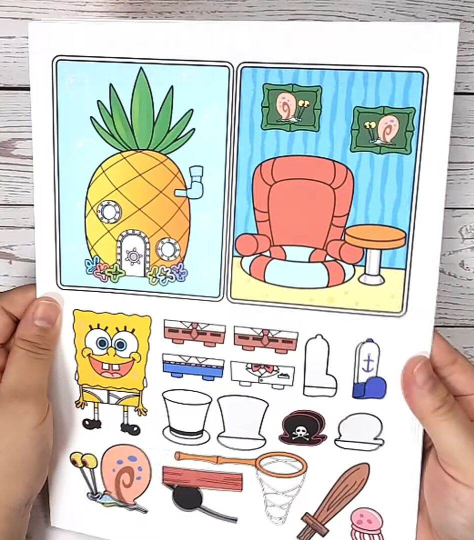 Paper Doll House SPONGEBOB Quiet Book | Lazada Indonesia