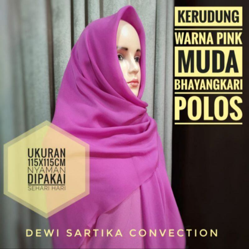 Kerudung warna bhayangkari Bahan siffon double hicon | Lazada Indonesia