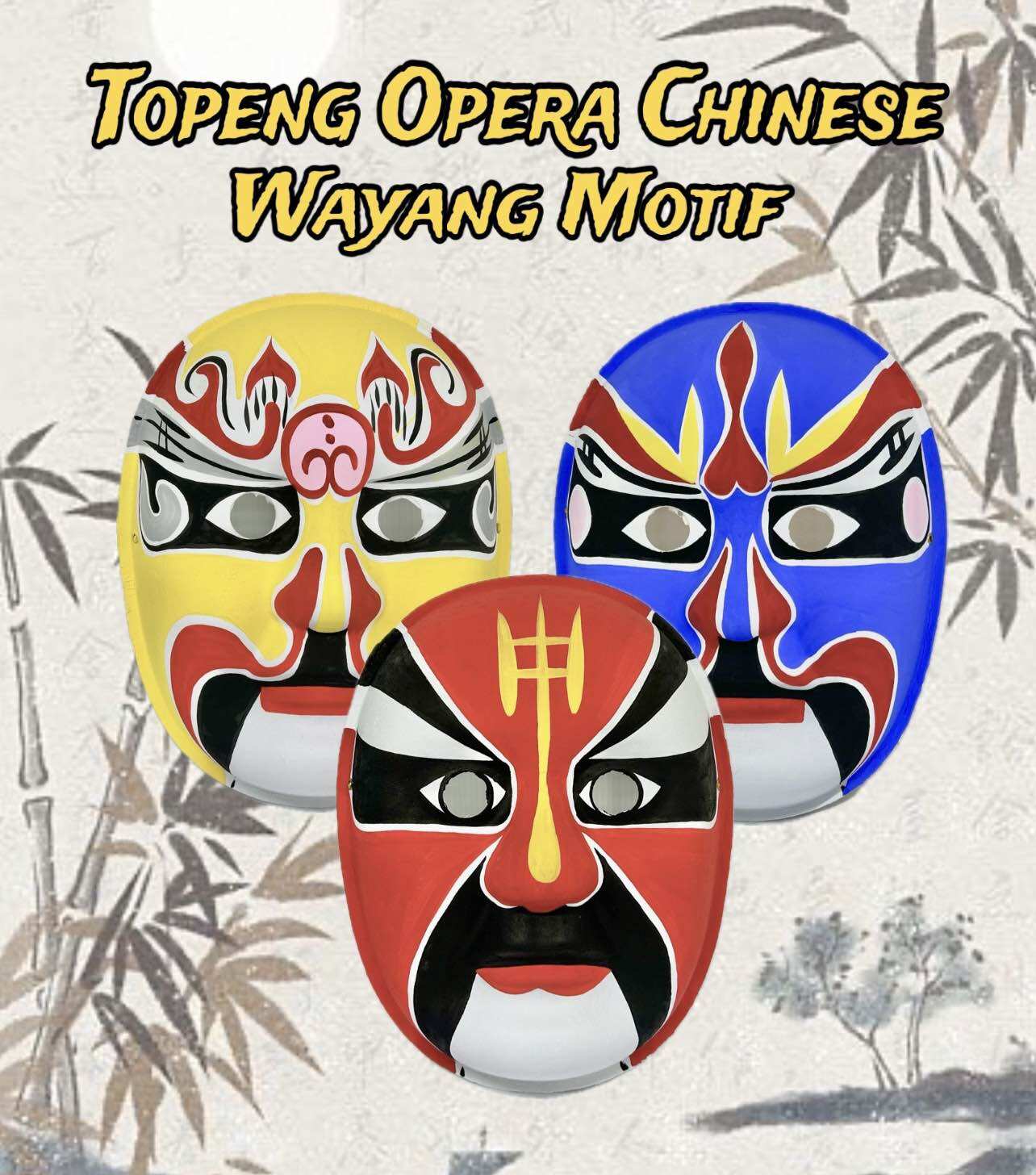 TOPENG OPERA CHINESE - TOPENG MUKA WAYANG MOTIF | Lazada Indonesia