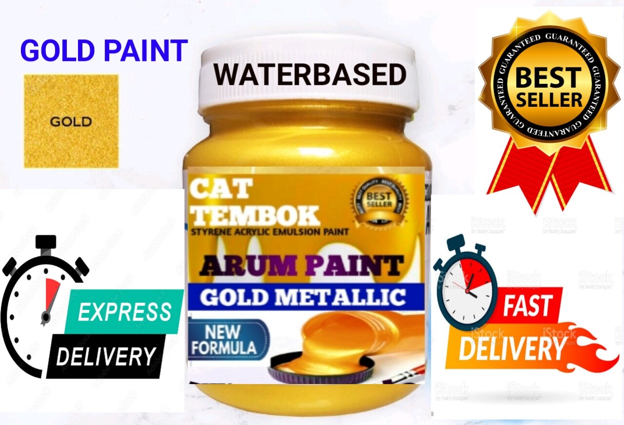 cat metalic gold cat emas akrilik 5kg cat tembok emas waterbased ...