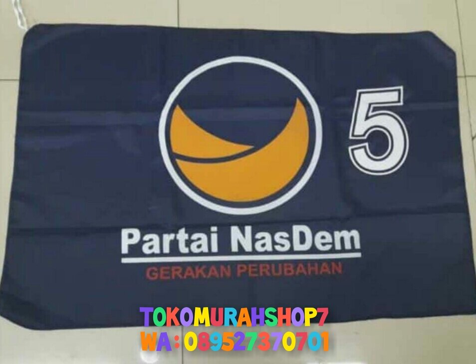BENDERA PARTAI NASDEM TERBARU UKURAN 60 X 90 MINIMAL 100 PCS | Lazada ...