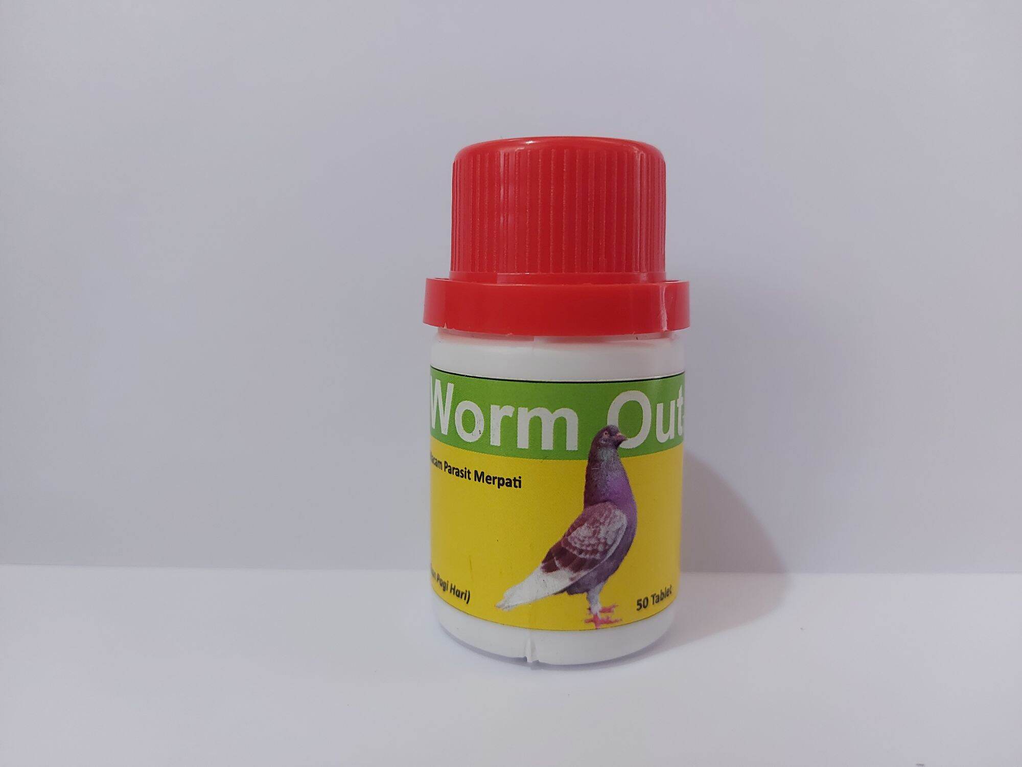 baron worm out tablet obat cacing merpati wormout isi 50 tablet ...
