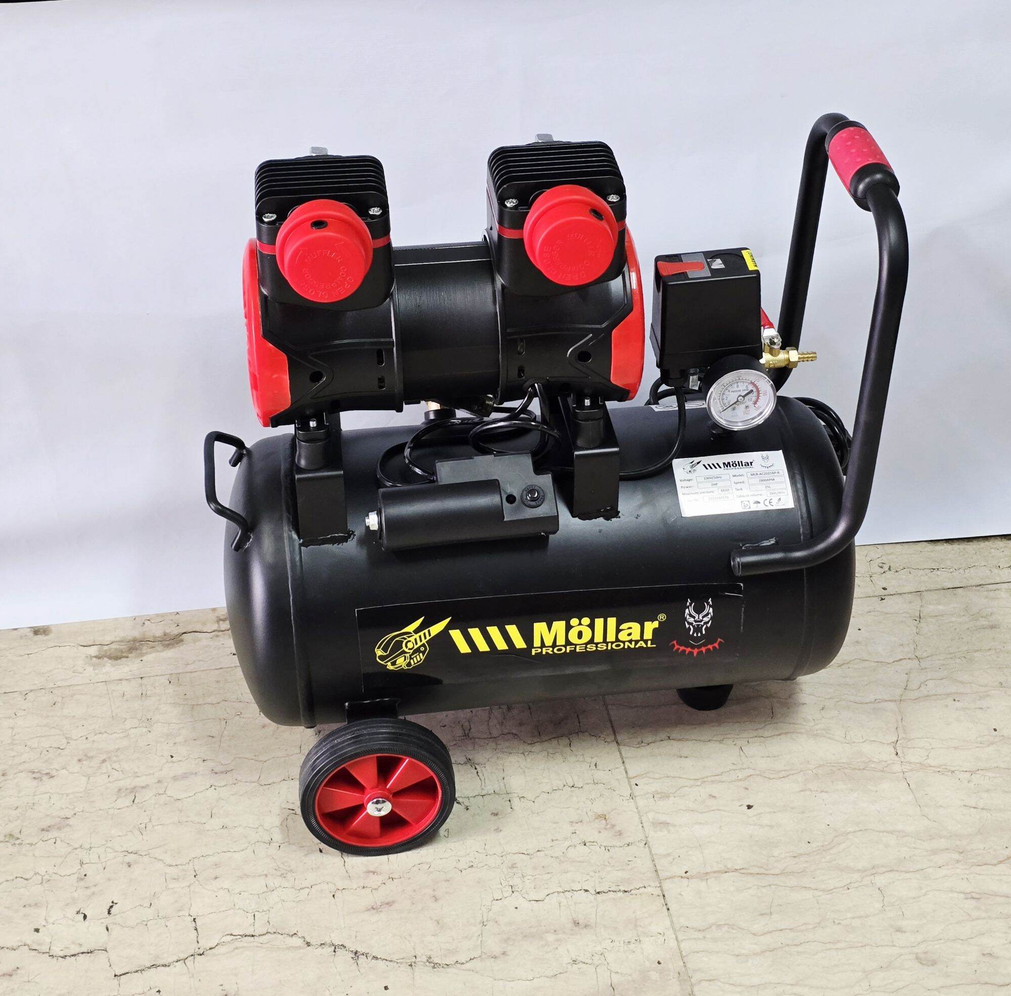 MOLLAR MLR-AC2025BP-P Kompresor Oil free 25liter 2Hp Silent Tipe Black ...